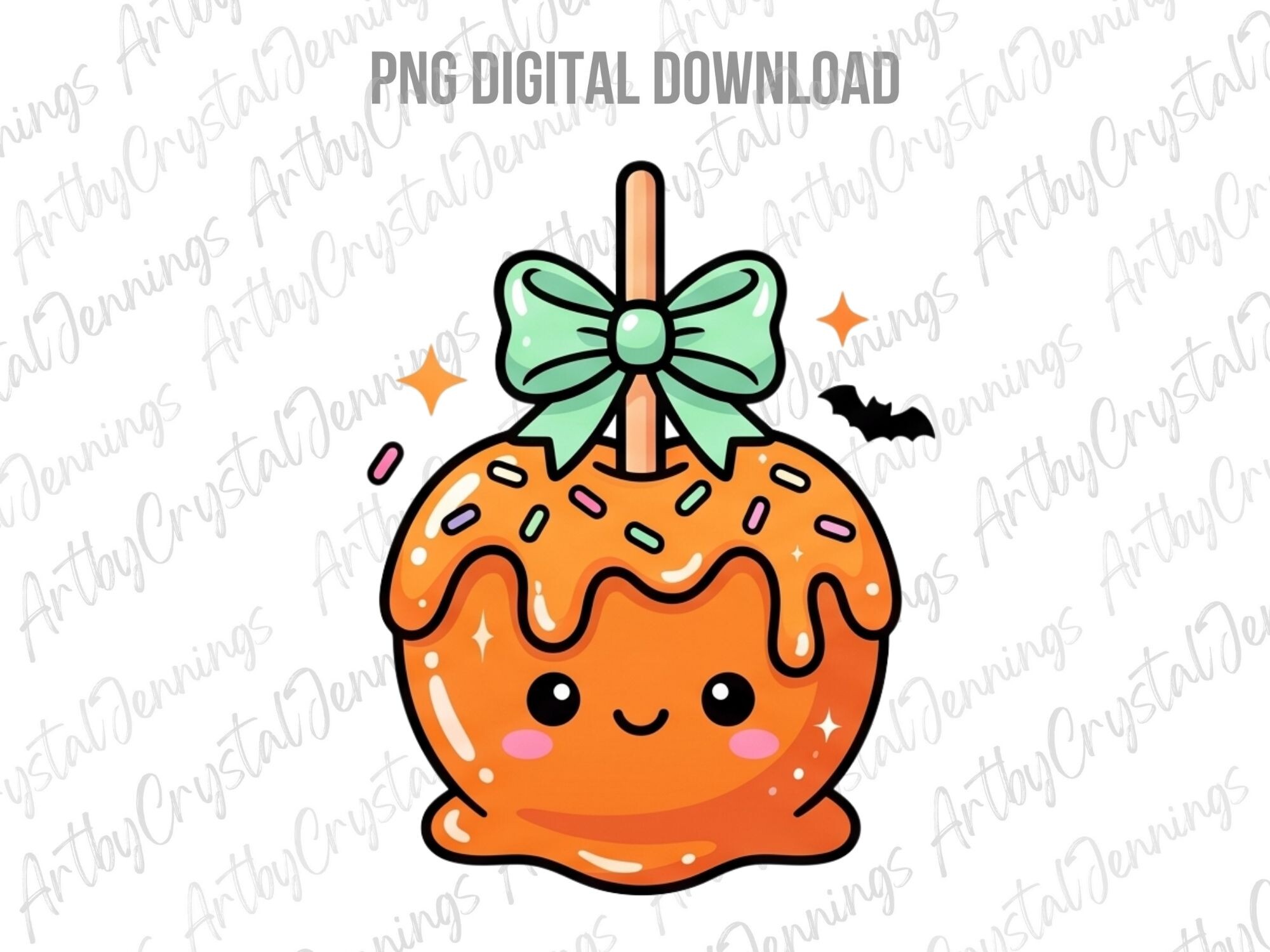 Cute Halloween Candy Apple PNG Graphic by ArtbyCrystalJennings ...