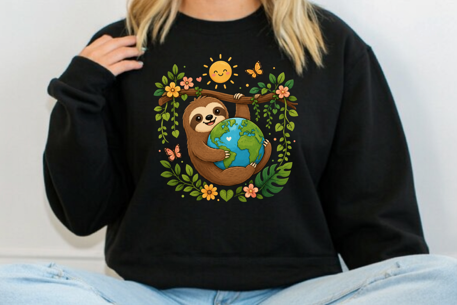 Cute Sloth Earth Day PNG Graphic by MZ Design Shop · Creative Fabrica