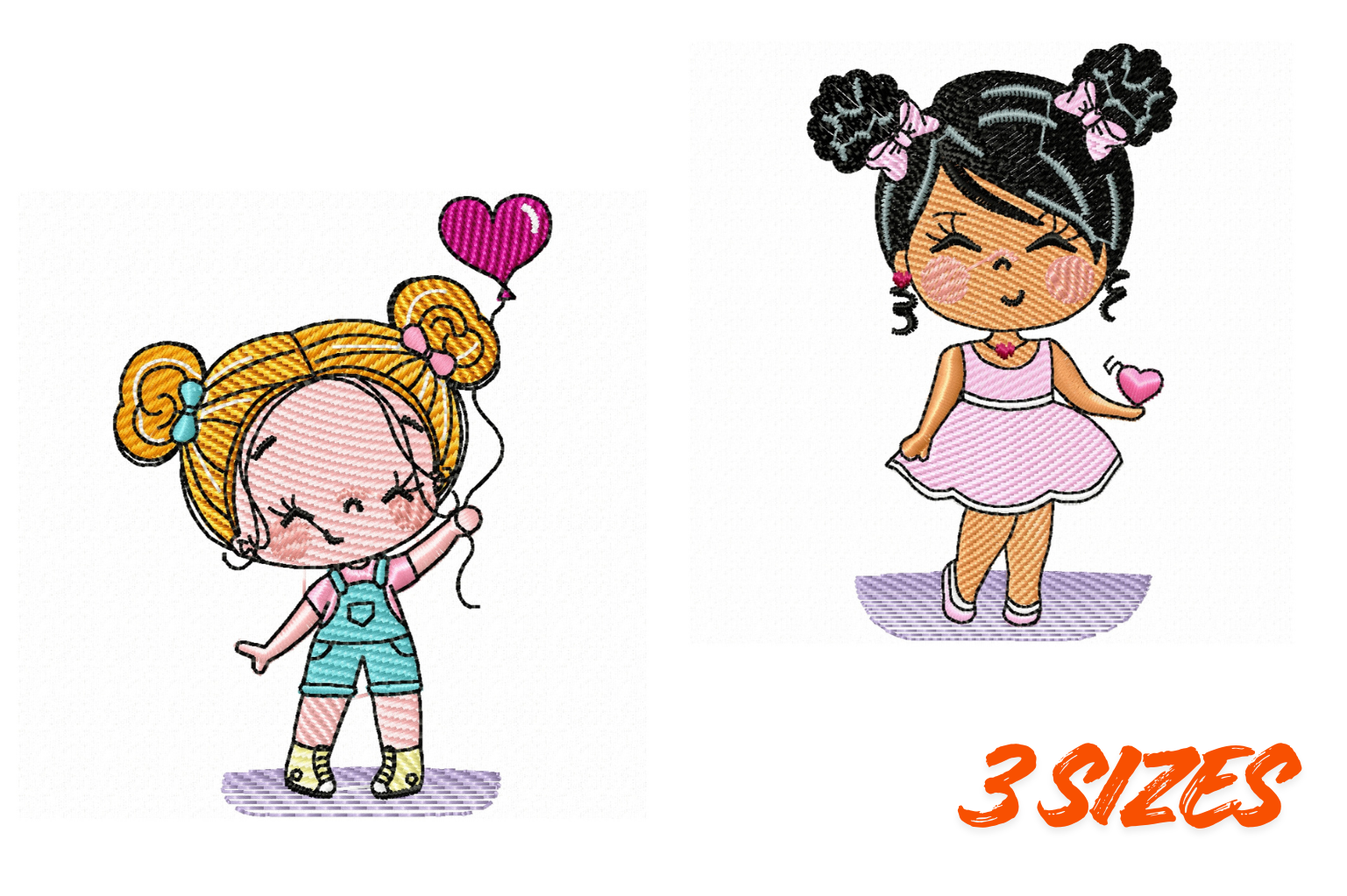 Cute Girls Embroidery Design Pack · Creative Fabrica