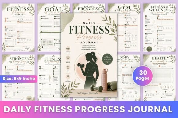 Daily Fitness Progress Journal Graphic by KDPMart · Creative Fabrica