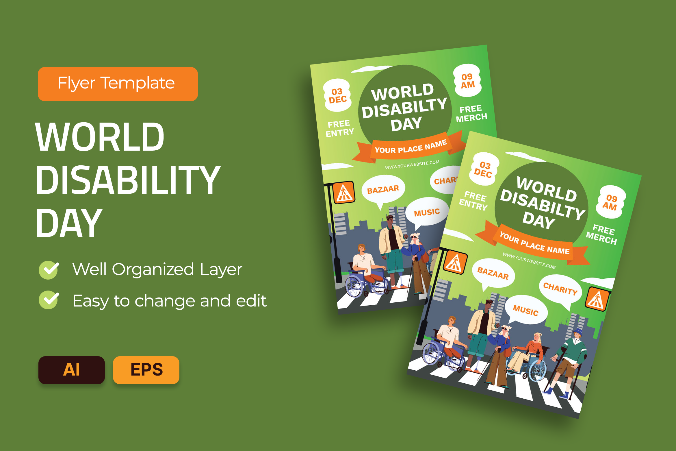 Disability Independence Flyer Template Graphic by creativeproduction ...