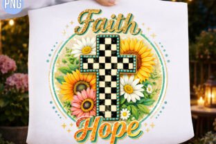 Faith Hope Plaid Checkered Cross PNG Graphic by MOO CREATIONS ...