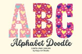 Heart Pattern Alphabet Clipart PNG Graphic by kayeartstudio · Creative ...