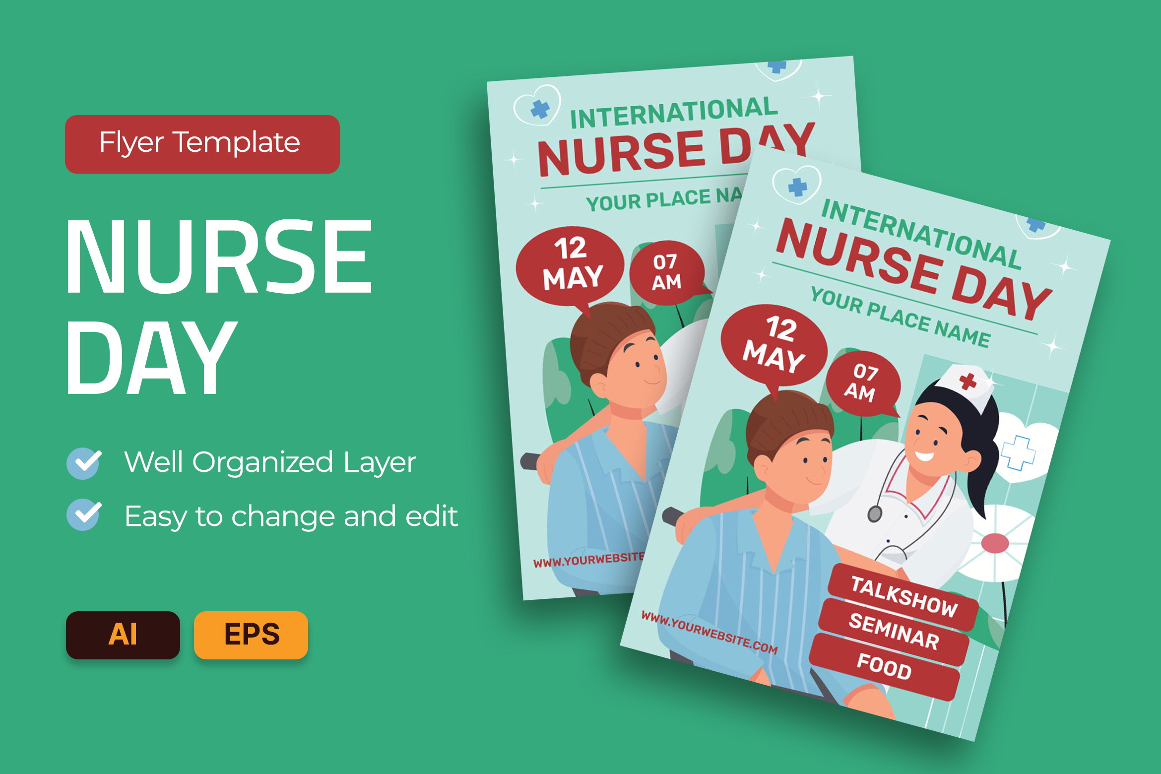 International Nurse Flyer Template Graphic by creativeproduction ...