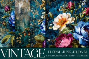 Junk Journal Floral Backgrounds, S25 Graphic by Designing with Marlo ...