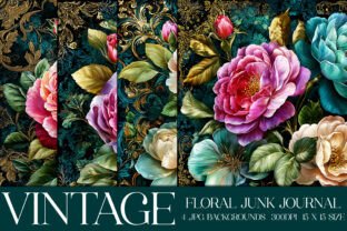Junk Journal Floral Backgrounds, S32 Graphic by Designing with Marlo ...