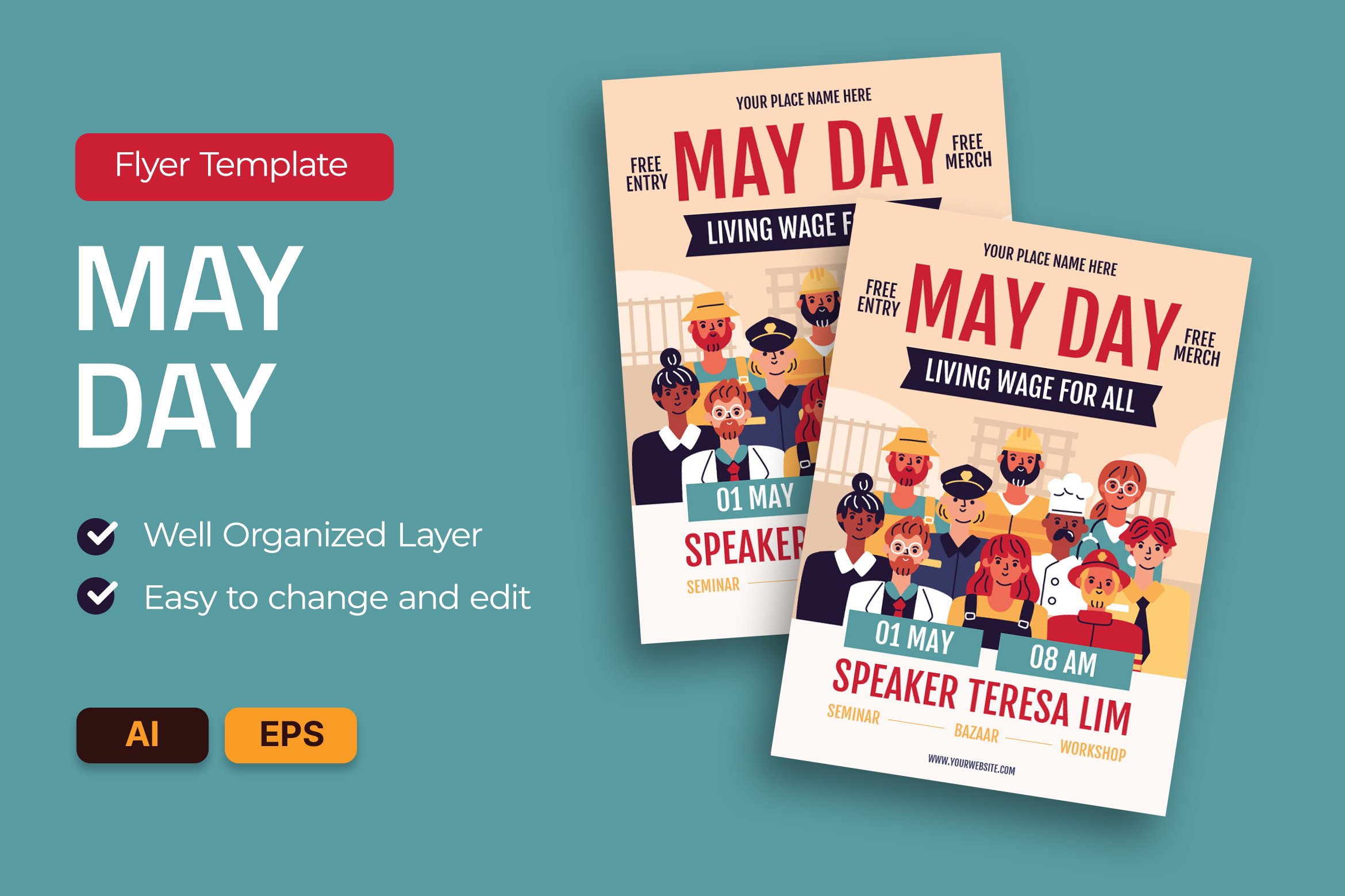 May Day Flyer Template Graphic by creativeproduction.rrgraph · Creative ...
