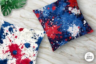 Red Blue White Paint Splatter Pattern Graphic by Pattern Universe ...