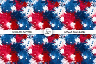 Red Blue White Paint Splatter Pattern Graphic by Pattern Universe ...