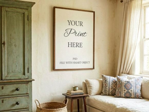 Parisian Dark Floor Frame Mockup PSD Graphic by Mockups Of Imaginations ...