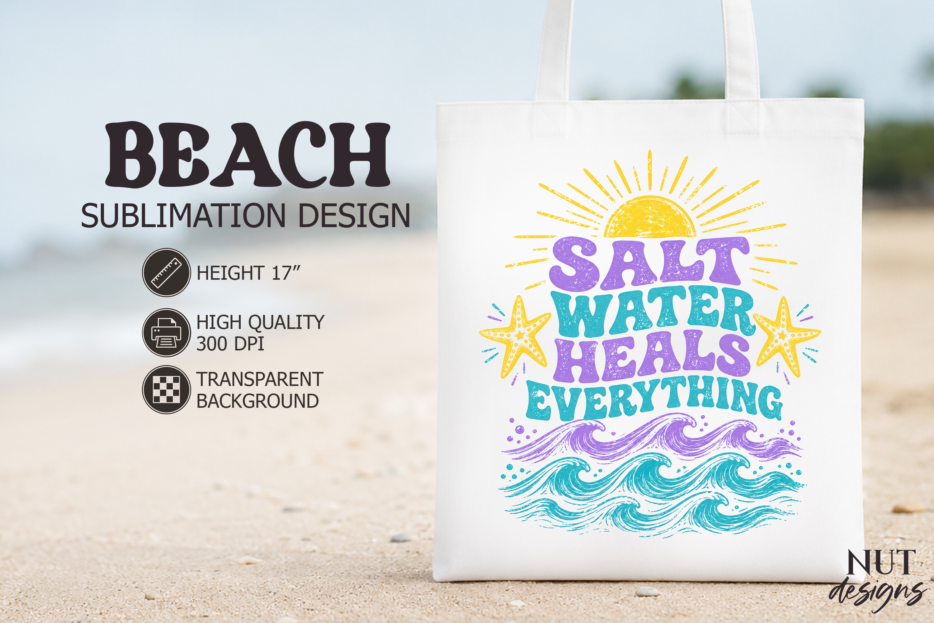 Salt Water Beach Quotes Graphic by natalia.kurtidi · Creative Fabrica
