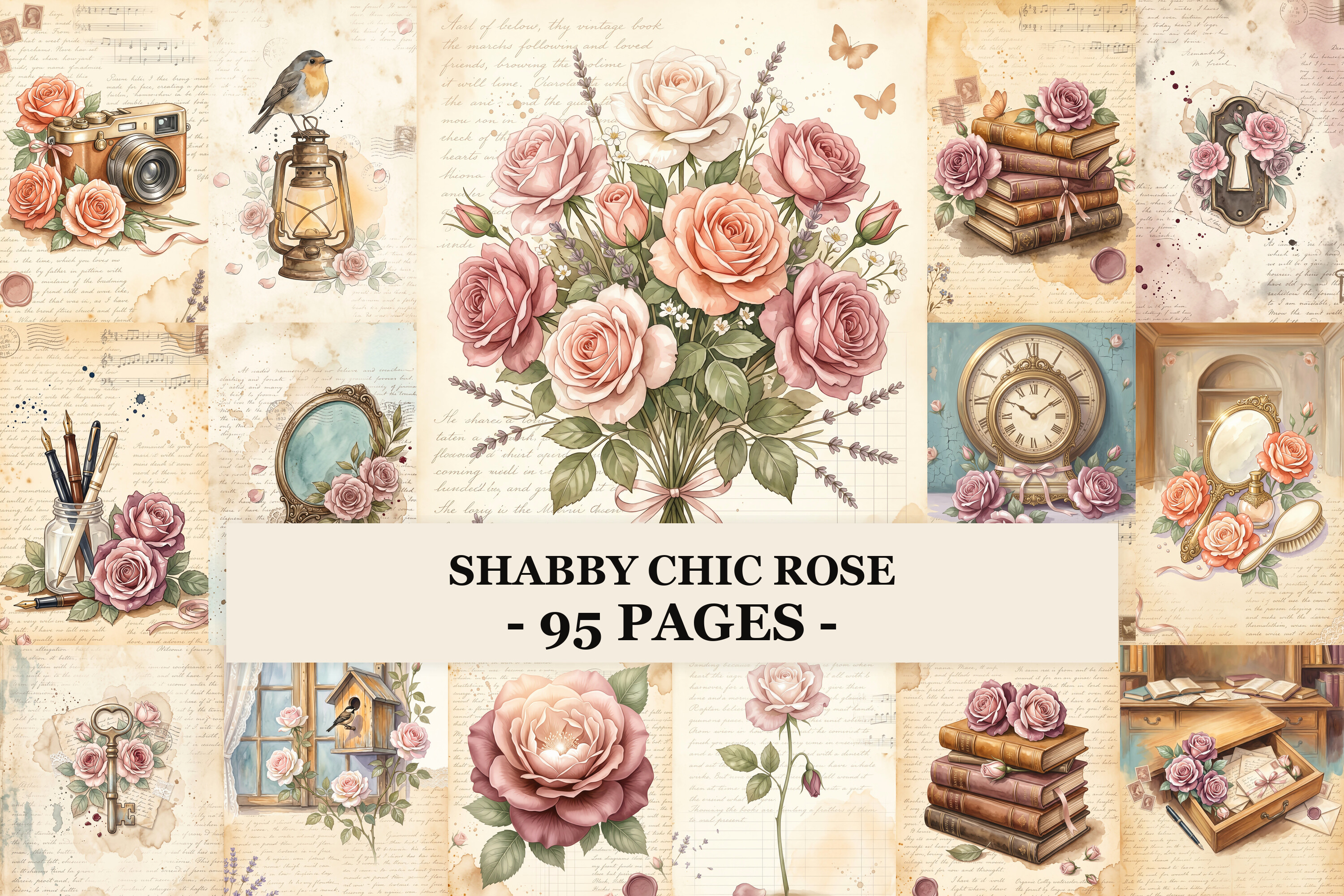 Shabby Chic Rose Graphic by Rusho Designs · Creative Fabrica