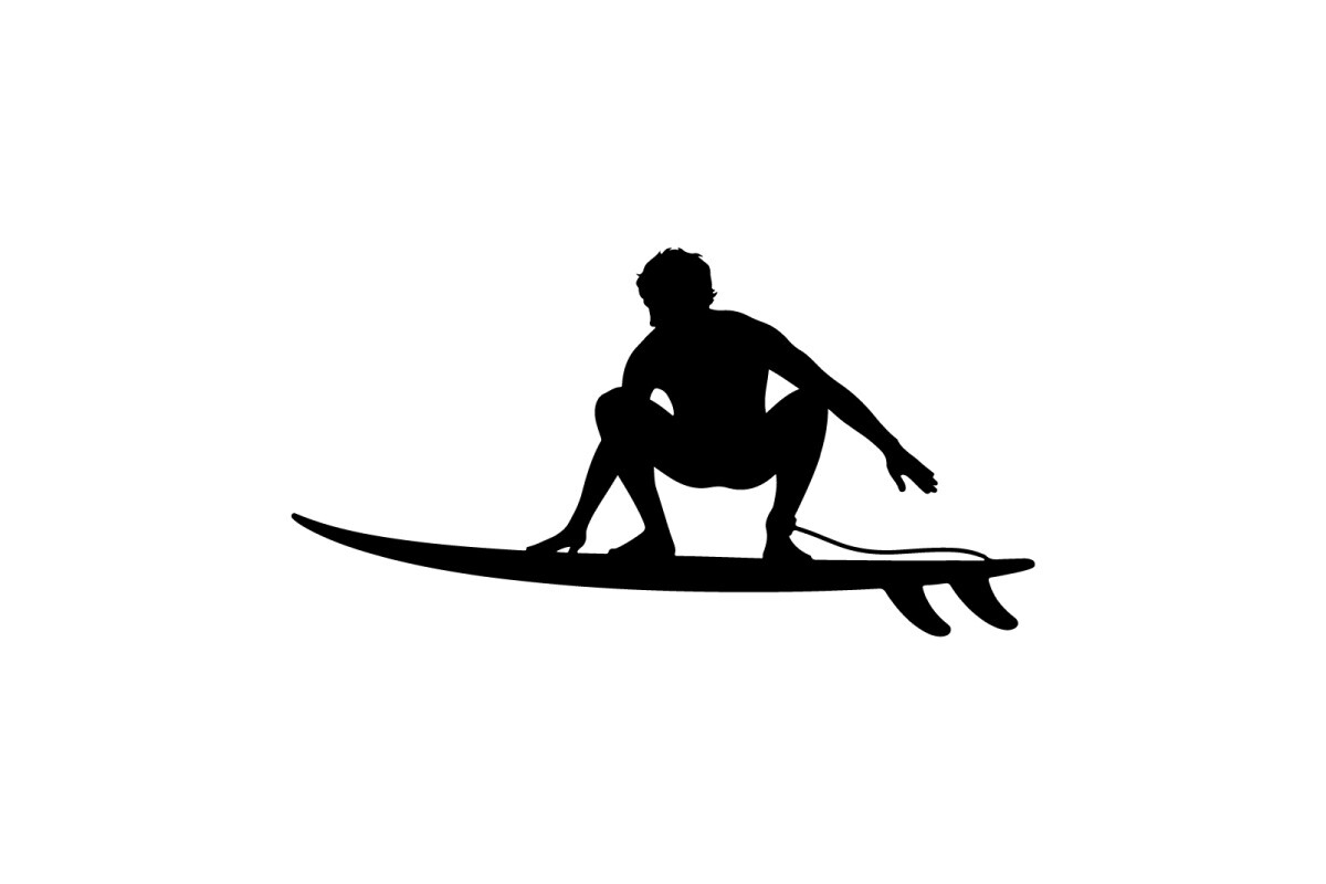 Silhouette of Surfer Sitting on Surfboar Graphic by sctchcreations ...