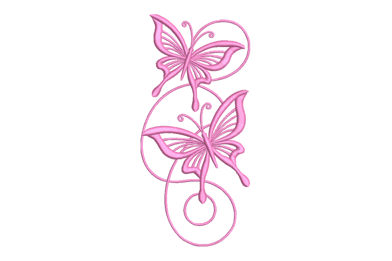 Swirly Double Butterflies · Creative Fabrica