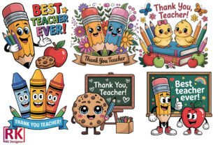 Teacher Appreciation Clipart Bundle Png Graphic by Rk Designer ...