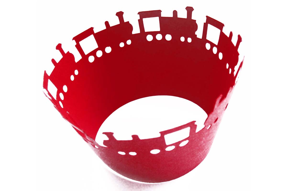 Trains Theme Party Cupcake Wrapper SVG · Creative Fabrica