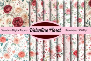 Valentine Floral Seamless Digital Paper Graphic by Colourful · Creative ...