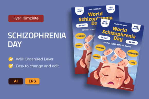 World Schizophrenia Flyer Template Graphic by creativeproduction ...