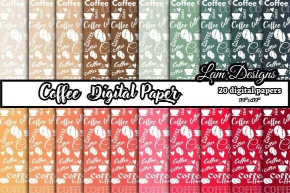 Coffee Digital Papers, Coffee Pattern Graphic by lam designs · Creative ...