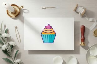 Cupcake Icon with Pink and Orange Graphic by designcrafts · Creative ...