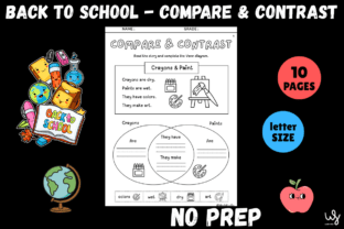 Back to School Compare & Contrast Worksheet Graphic by wodstudio08 ...