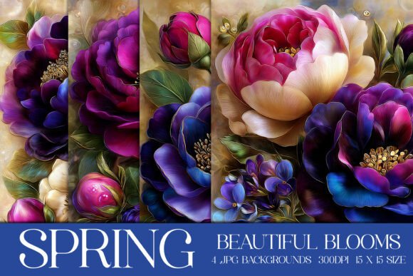 Spring Season Blooms Backgrounds, S8 Graphic by Designing with Marlo ...
