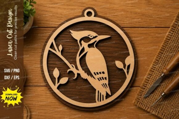 Bird Ornament SVG | Nature Circle Laser · Creative Fabrica