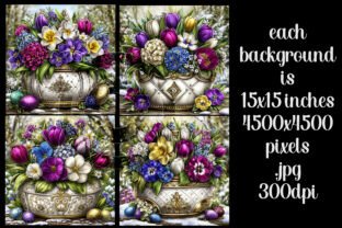 Easter Floral White Basket Background S1 Graphic by Designing with ...