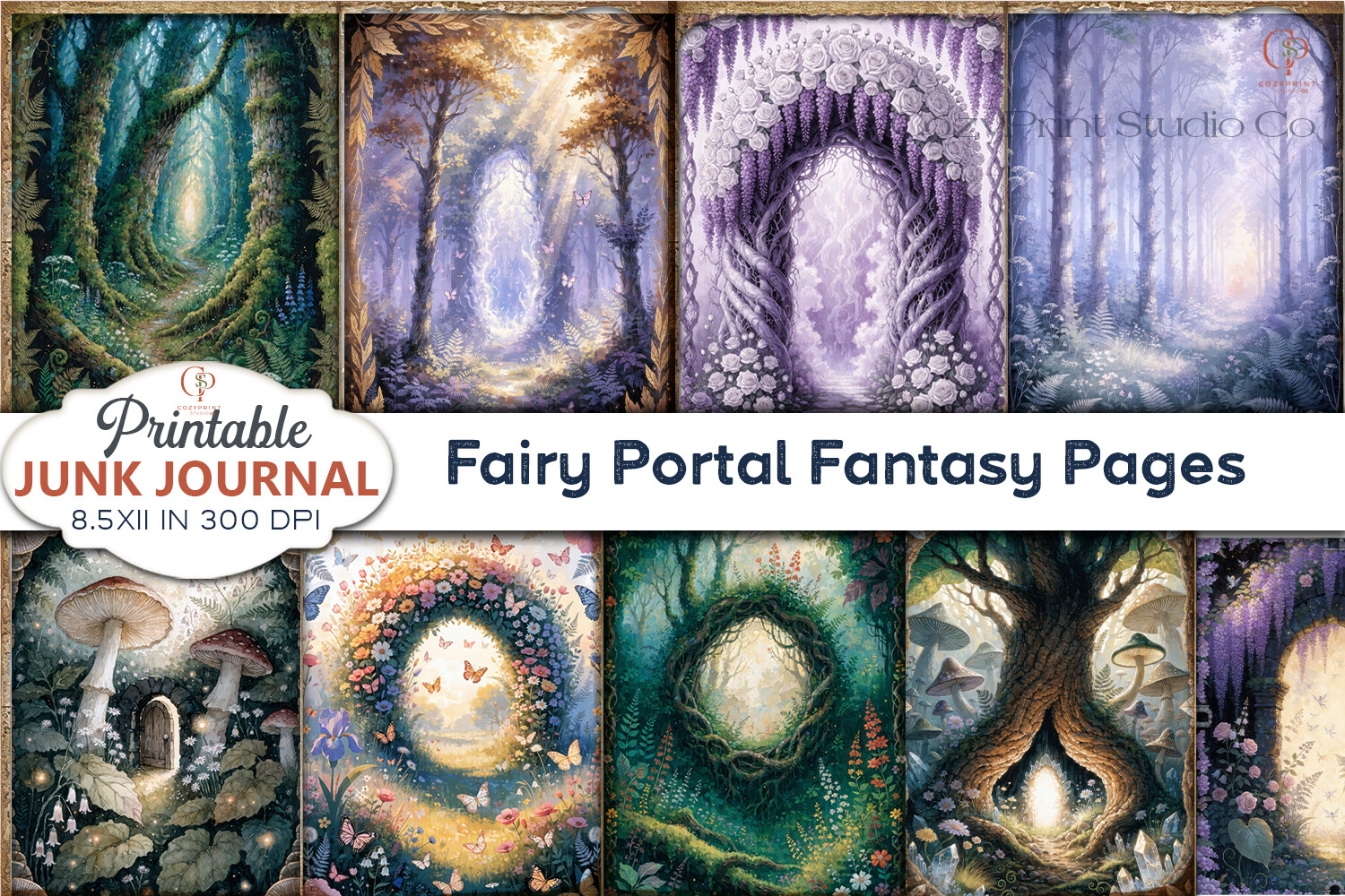 Fairy Portal Fantasy Pages Junk Journal Graphic by CozyPrint Studio Co ...