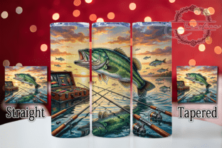 Fishing Life Bass Sunset Leap Tumbler Graphic by christina.clipart ...