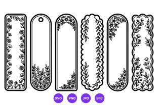 Floral Black and White Frame Bookmarks Graphic by DesignVectx ...