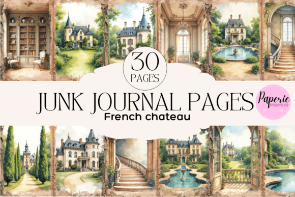 French Chateau Junk Journal Graphic by PaperiePrintsCo · Creative Fabrica