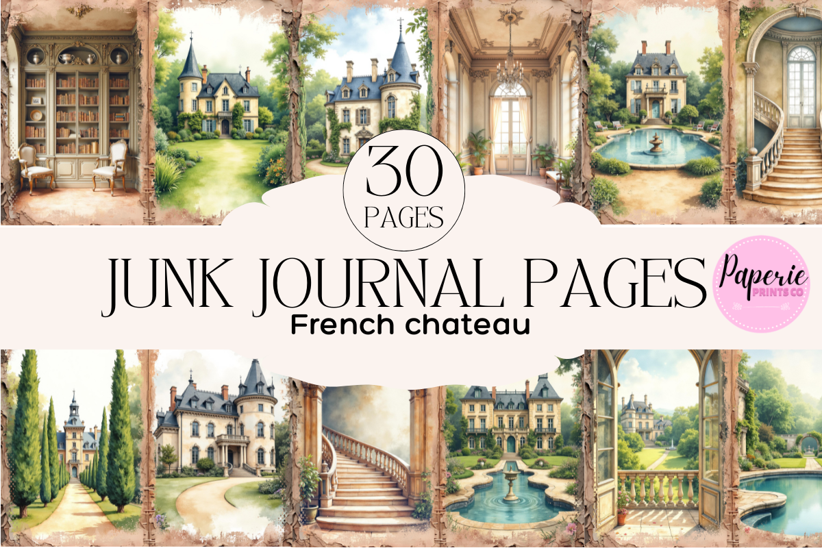 French Chateau Junk Journal Graphic by PaperiePrintsCo · Creative Fabrica