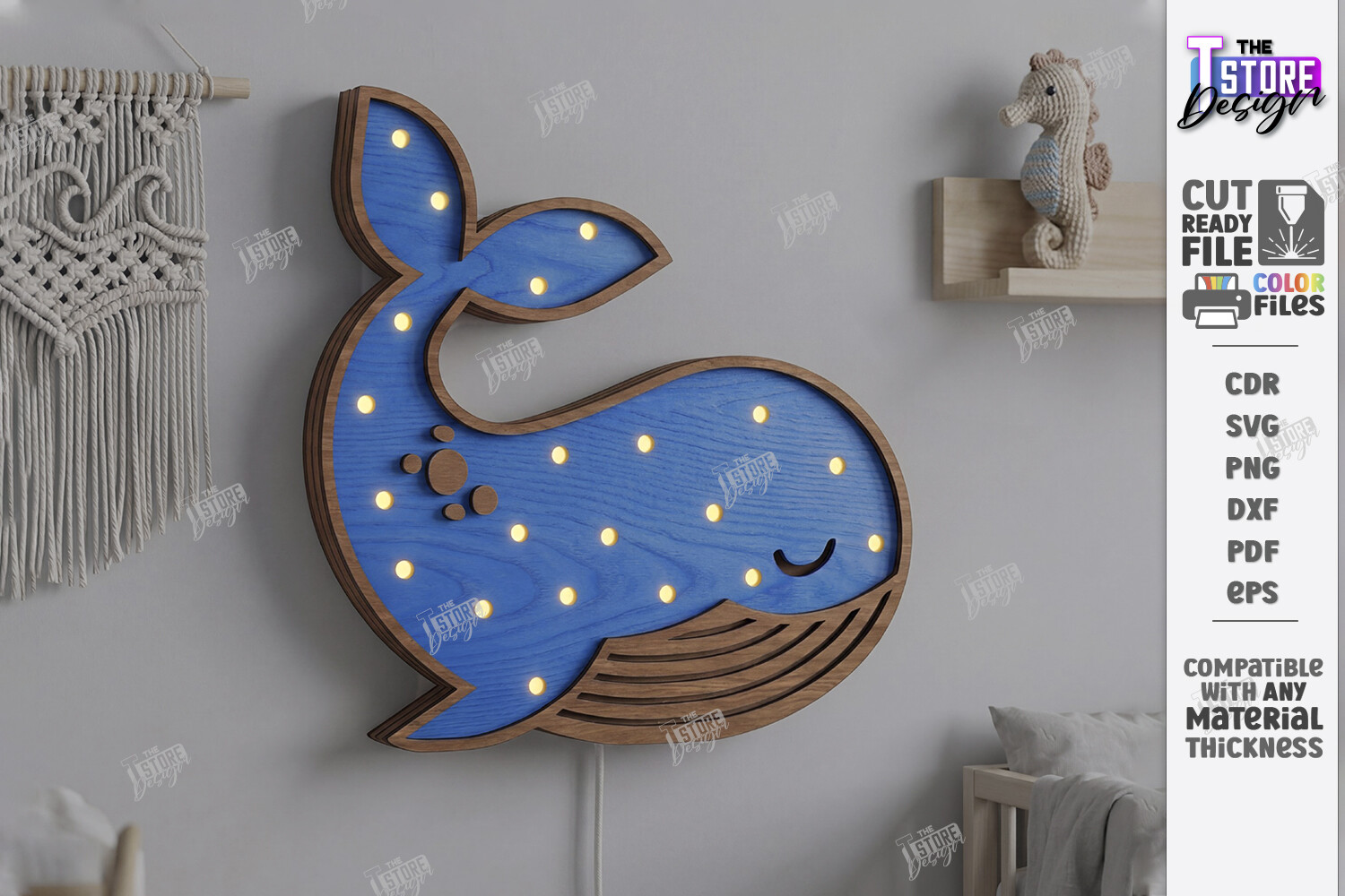 Kids Night Light Laser Cut | 3D Animal · Creative Fabrica