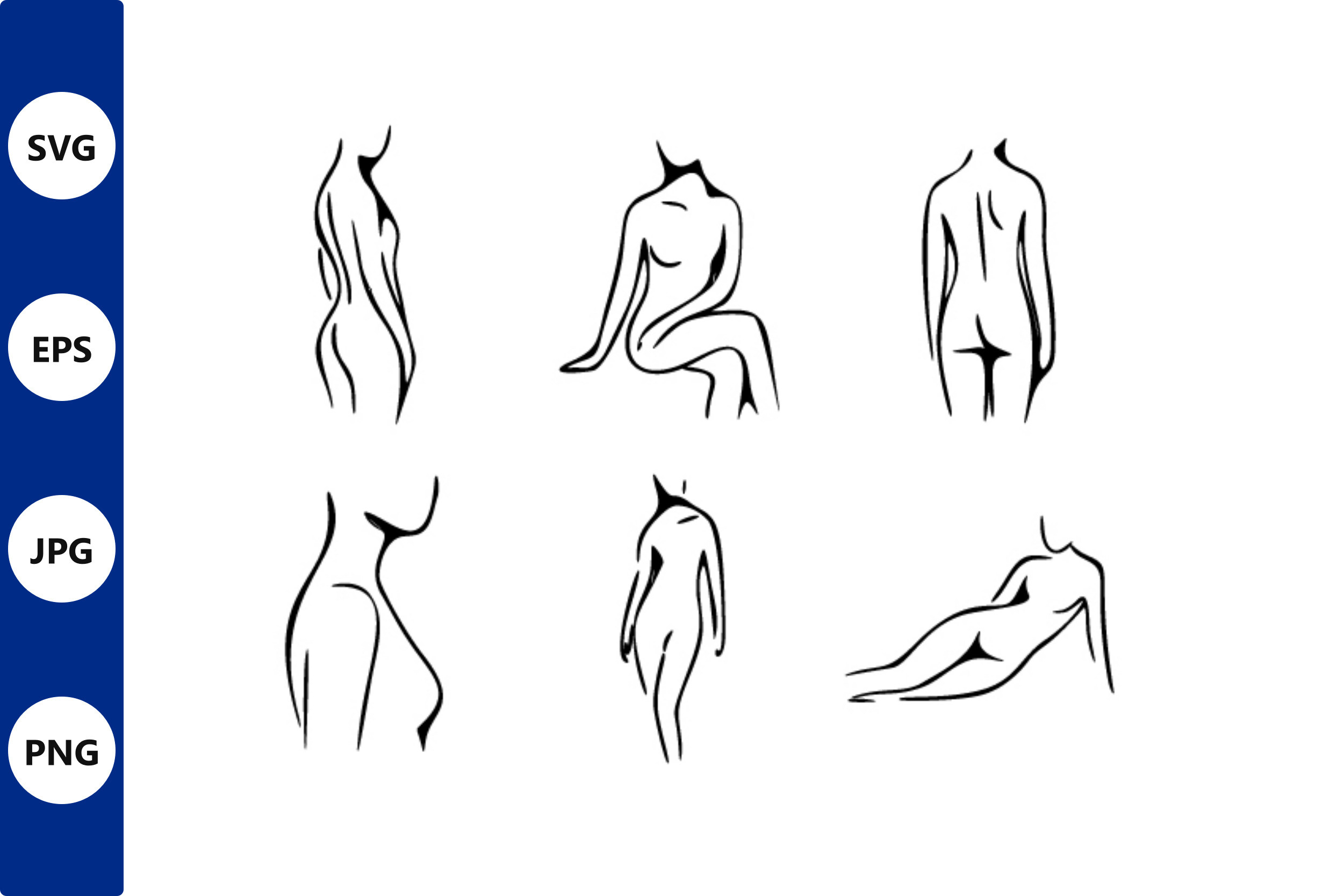 Minimalist Female Figure Line Art Set Graphic by Cute Things · Creative ...