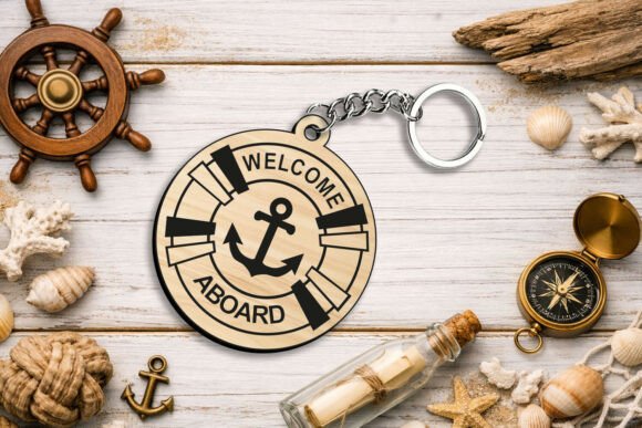 Ocean Sea Beach Keychain Gift SVG Laser · Creative Fabrica