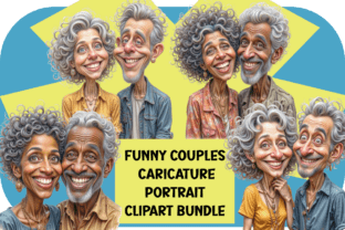 Older Couples Caricature Portrait Bundl Graphic by Annie's AI Art ...