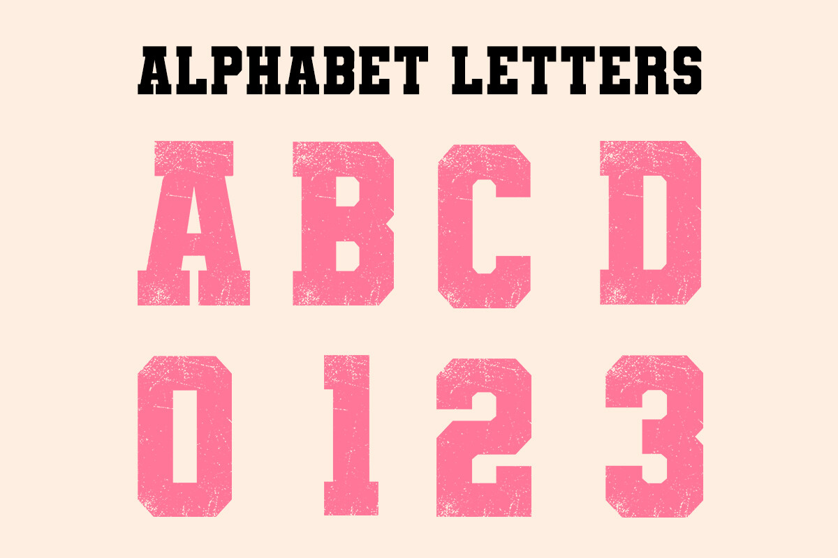 Pink Graphic Distressed Alphabet Letter Graphic by Beer Design ...