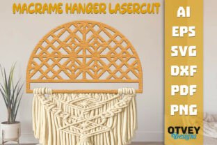 Rattan Macrame Hanger Lasercut BUNDLES · Creative Fabrica