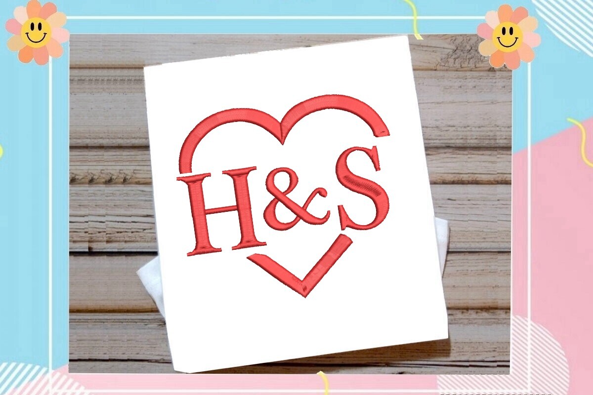 Red Heart Split Monogram · Creative Fabrica