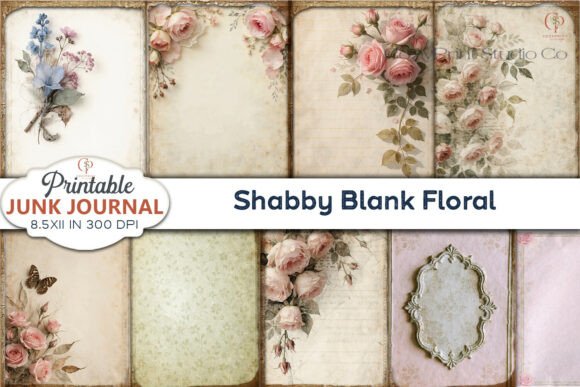 Floral Lined Writing Pages Junk Journal Graphic by CozyPrint Studio Co ...
