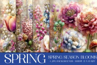 Spring Season Blooms Backgrounds, S9 Graphic by Designing with Marlo ...
