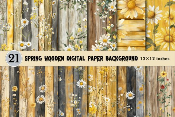 Spring Wooden Digital Paper Background. Graphic by CitraGraphics ...