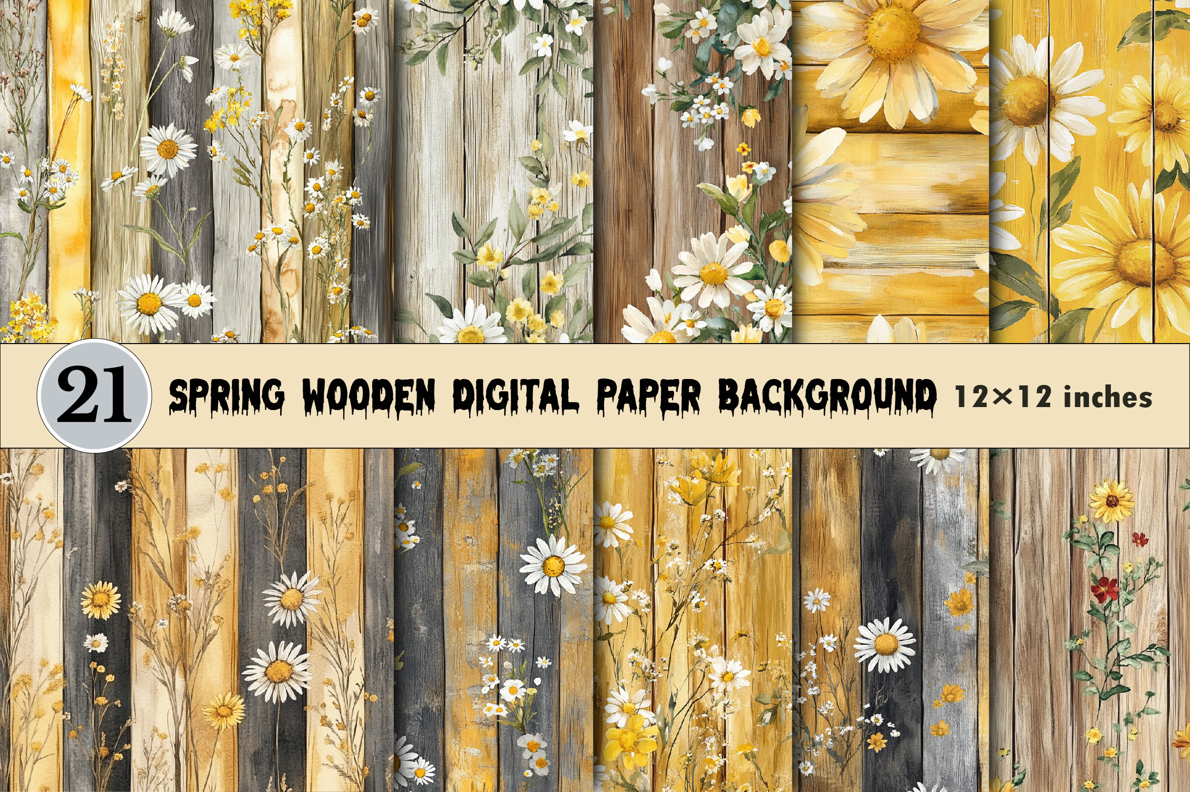 Spring Wooden Digital Paper Background. Graphic by CitraGraphics ...
