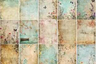 Vintage Floral Script Backgrounds Graphic by Attractions Artist ...