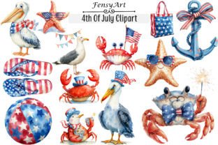 Watercolor 4th of July Clipart Graphic by FensyArt · Creative Fabrica