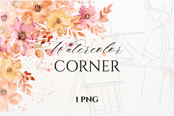 Watercolor Fall Autumn Floral Corner PNG Graphic by DoFloro · Creative ...