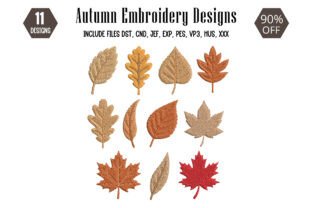 Autumn Leaves Embroidery Design · Creative Fabrica