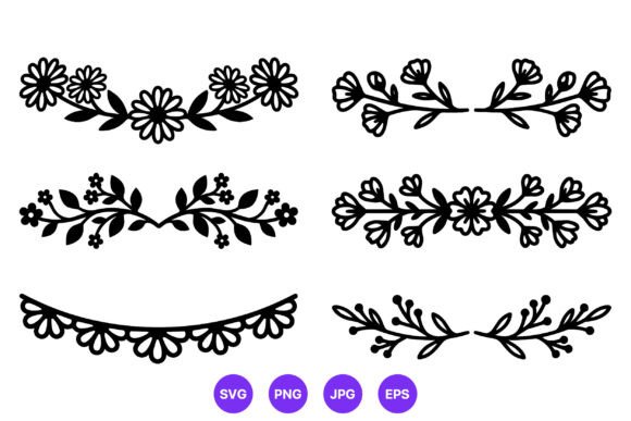 Black Floral Decorative Borders Graphic by DesignVectx · Creative Fabrica