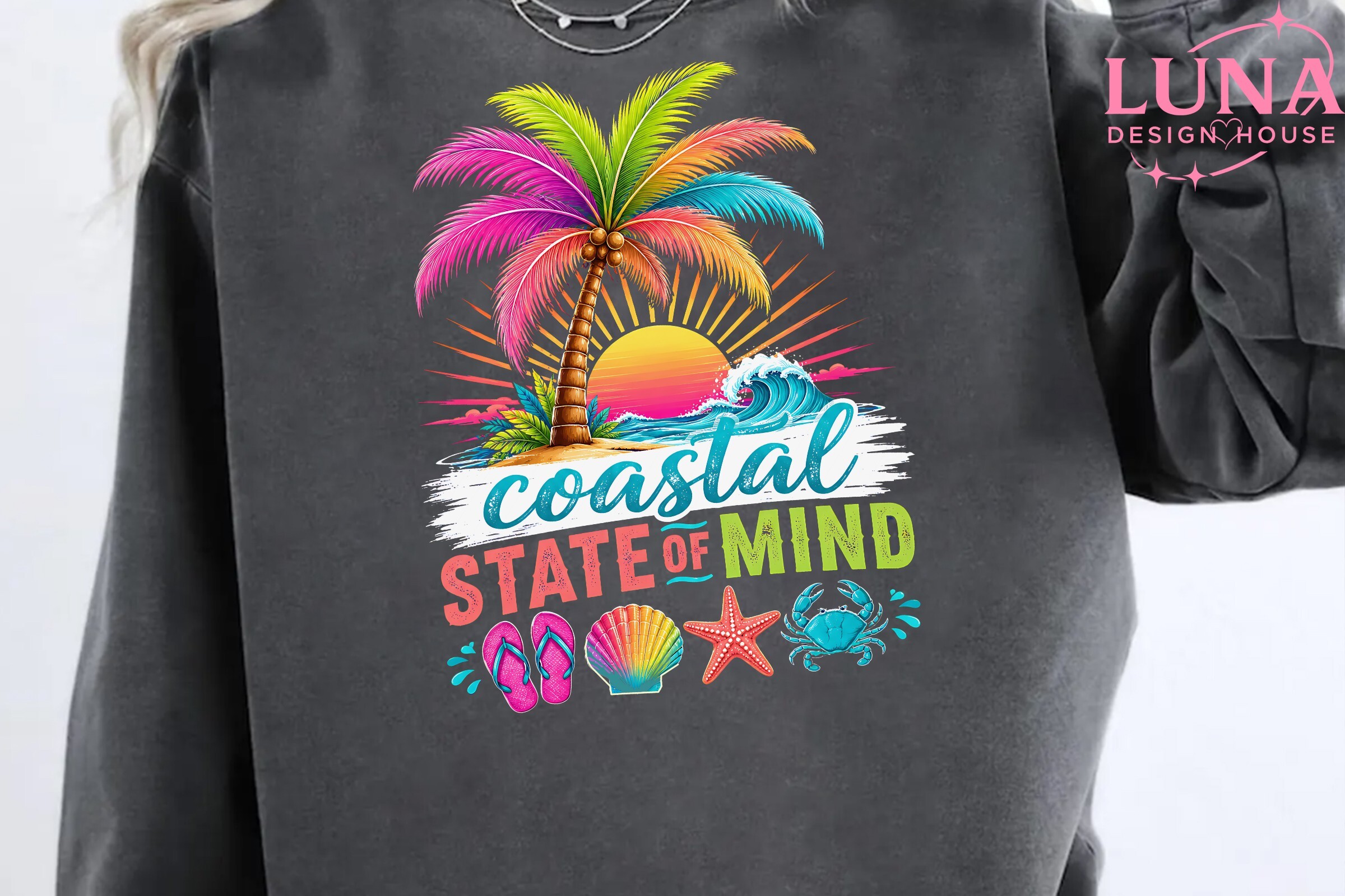 Coastal State of Mind Beach PNG Clipart Graphic by LunaDesignHouse ...
